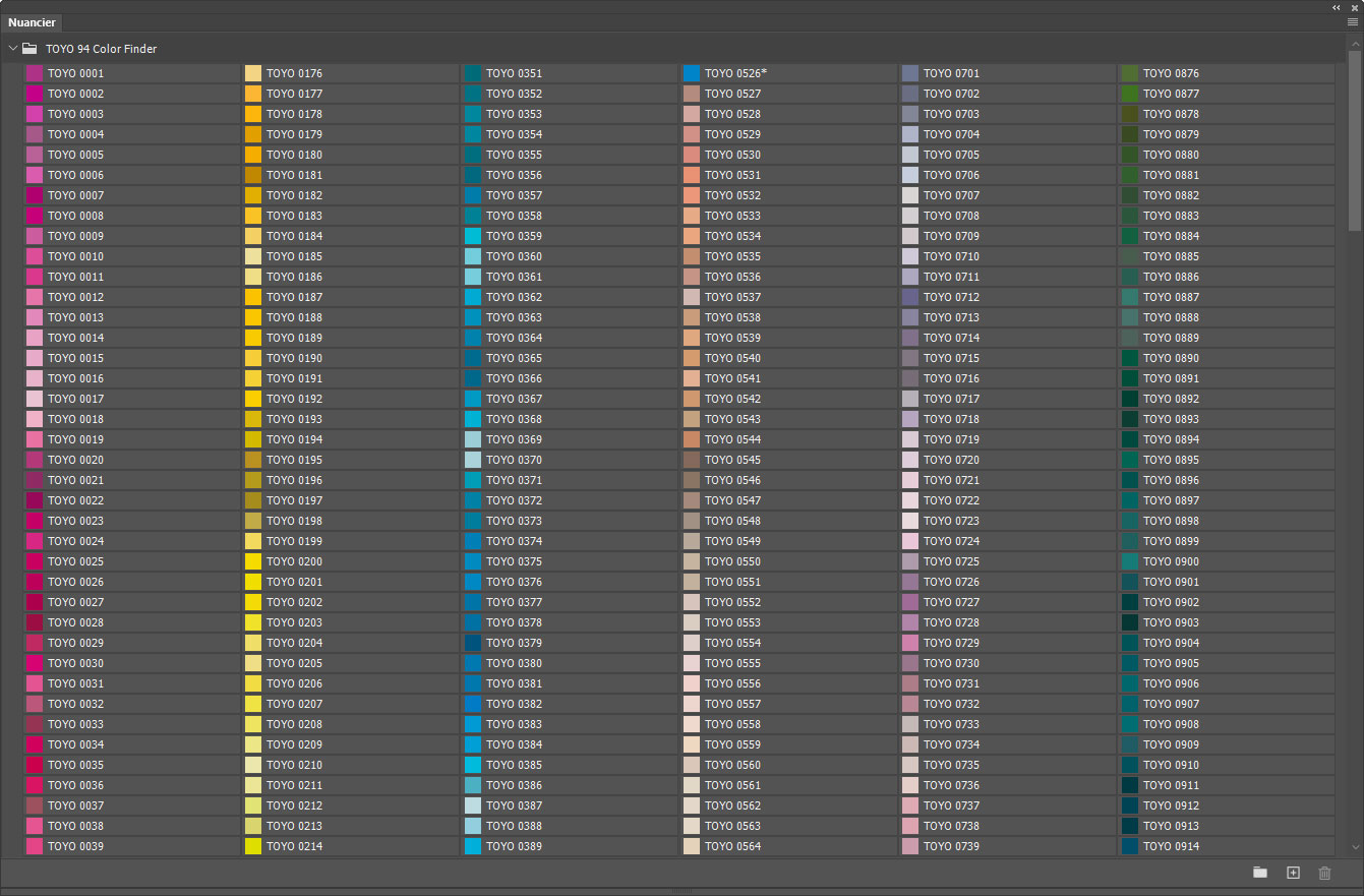 Nuanciers : TOYO - Photoshoplus